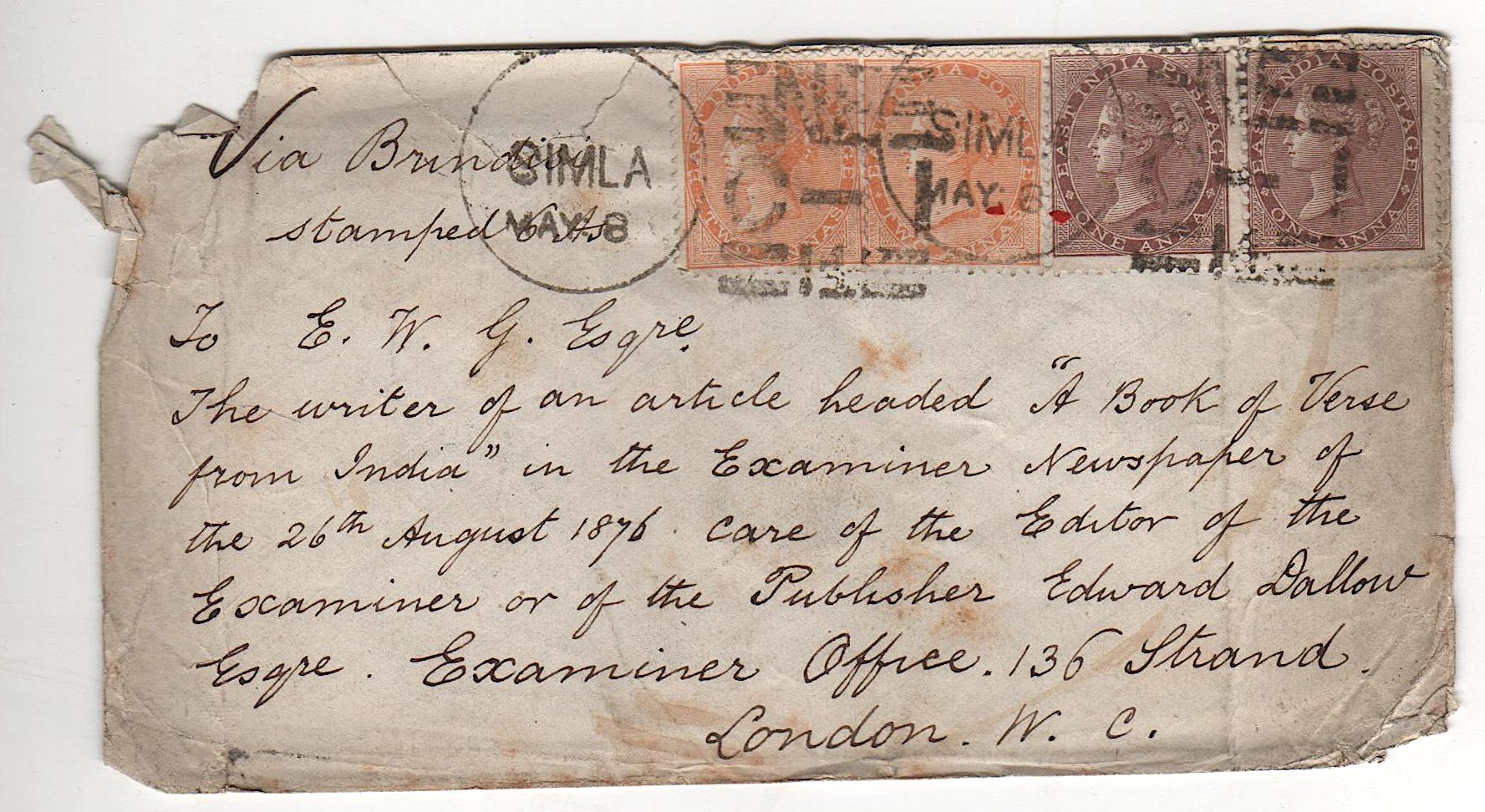 A significant literary discovery: an envelope associated with Toru Dutt ...